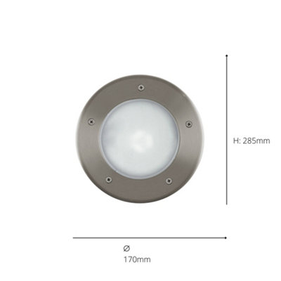 Eglo Riga 3 Stainless Steel Integrated LED Outdoor Recessed Ground ...