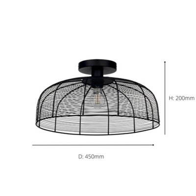 EGLO Rinroe Blac Steel Wire Ceiling Light