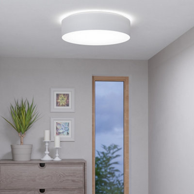Eglo Romaro-Z White Fabric Smart Control, Colour Changing Ceiling Light ...