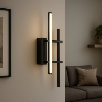 EGLO Trepiliano Aluminium & Steel Black Modern LED Linear Wall Light
