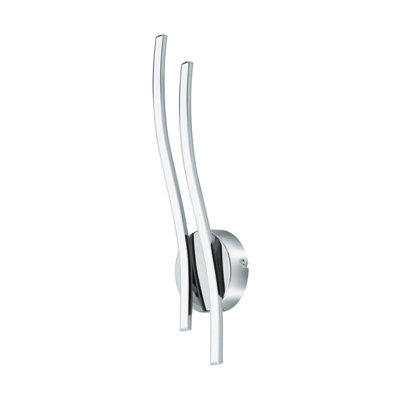 EGLO Valmora Chrome and Clear Metal Integrated LED Wall Light (W) 9cm ...