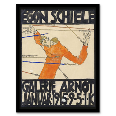 Egon Schiele Framed Wall Art Galerie Arnot 1915 Exhibition Poster - A4 Size