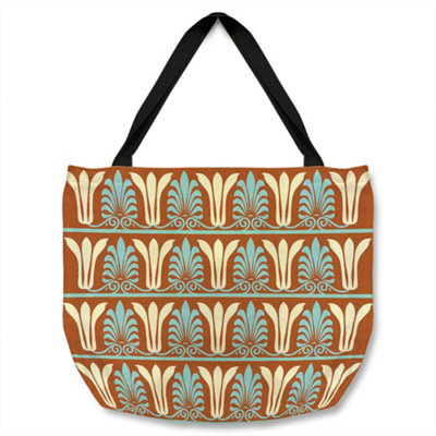 Egyptian Flower Ornament Pattern Tote bat Designer Style