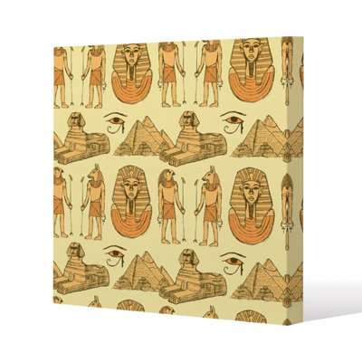 Egyptians & Sphinx (Canvas Print) / 77 x 77 x 4cm | DIY at B&Q