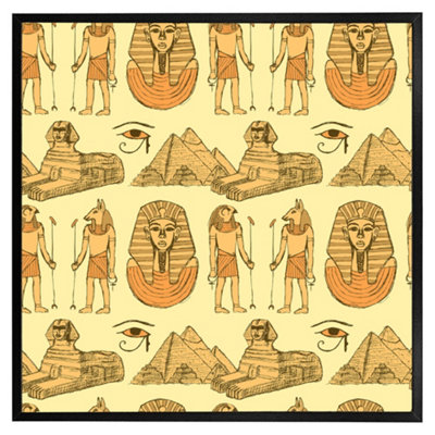 Egyptians & sphinx (Picutre Frame) / 16x16" / Grey | DIY at B&Q