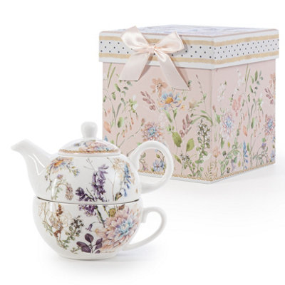 EHC Bell Flowers Design Porcelain Tea For One Tea-pot with Handle ...