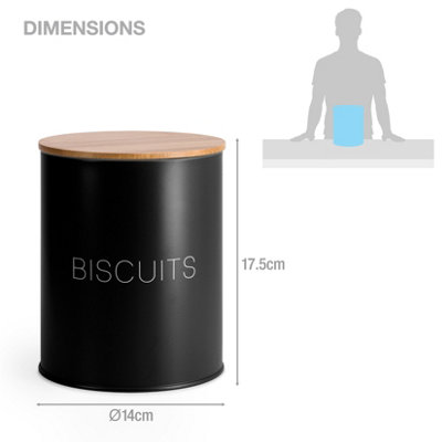 EHC BISCUIT TIN AIRTIGHT, COOKIE JAR CONTAINER, BISCUIT BARREL, ROUND ...