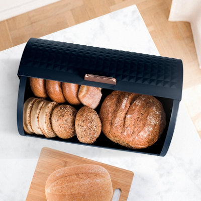 EHC Bread Bins for Kitchen, Bread Box with lid, Bread Container, Navy ...