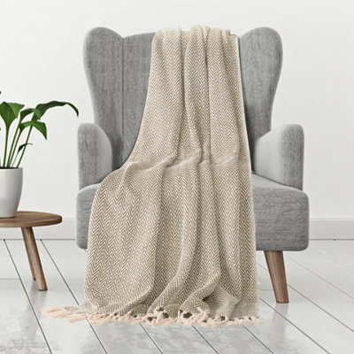 EHC Cotton Handwoven Reversible Single Sofa Throw Arm Chair Cover 125 x ...