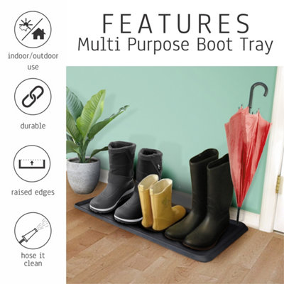 EHC Heavy duty Rubber Boot Tray Mat For Indoor/Outdoor, Home, Garden ...