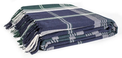 EHC Highland Large Cotton Throw For Double Bed, Sofa or Armchair, 150cm ...