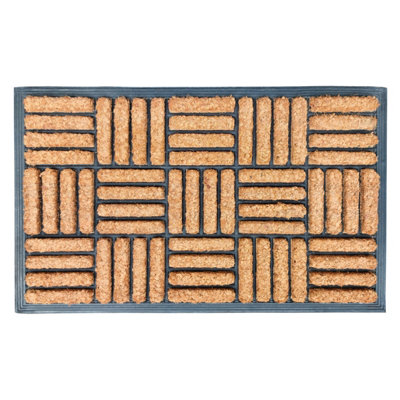 EHC Natural Coir Door Mats Indoor & Outdoor Mat, Rubber Backing Heavy ...
