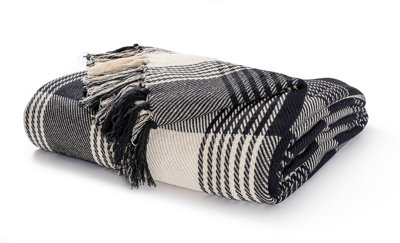 EHC Premium Reversible 100% Cotton Large 150 x 200 cm Tartan Throws for ...