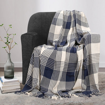 EHC Premium Reversible 100% Cotton Large 150 x 200 cm Tartan Throws for ...
