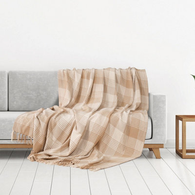 EHC Premium Reversible 100% Cotton Large 225 x 250 cm Tartan Throws for ...