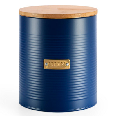 EHC Round Cookie Biscuit Storage Container Jar with Airtight Lid, 2.8L ...