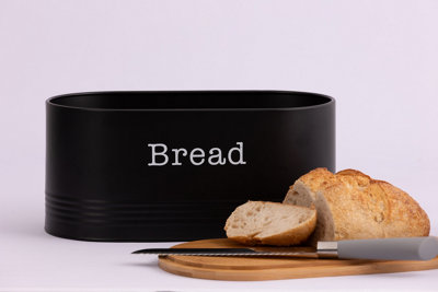 EHC Space Saving Extra Large Bread Box Bin With Wooden Lid For Kitchen ...