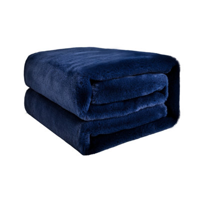 EHC Super Soft Fluffy Snugly Solid Flannel Fleece Throws for Sofa Bed ...