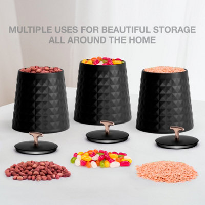 EHC Tea Sugar Coffee Canisters Set, Kitchen Storage Jars with Lids ...
