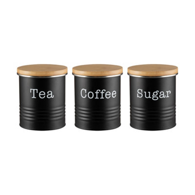 EHC Tea Sugar Coffee Canisters, Set of 3 Tea Sugar Coffee Containers ...