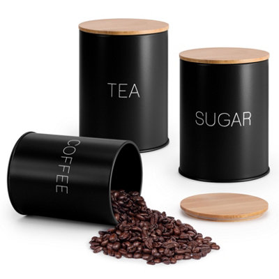 EHC Tea Sugar Coffee Canisters, Tea Sugar Coffee Containers Set of 3 ...