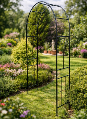 Eigg Metal Frame Garden Arch Support (H)240cm (W)120cm (D)36cm