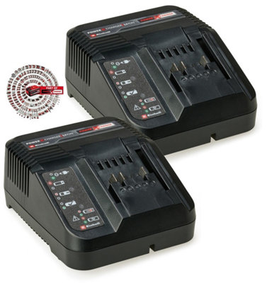 Einhell 18v / 36v Power X-Change Twin Charger Pack PXC 3ah 30 Min Dual ...