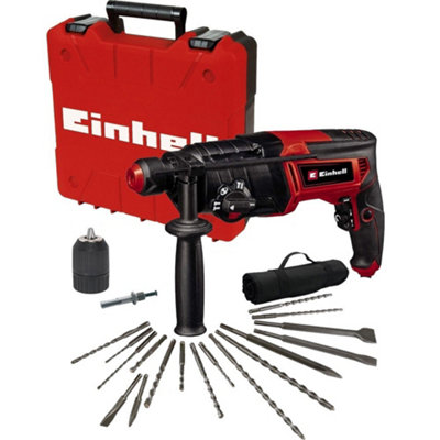 Einhell 240v SDS Plus 4 Mode Rotary Hammer Drill + 17PC Chisel Set ...