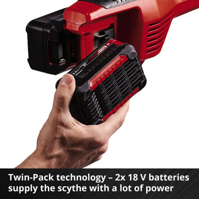 Einhell 25cm Cordless Brushcutter 36V With Carrying Harness Metal Blade ...