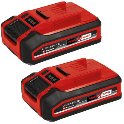 Einhell 2x 4.0Ah PLUS Battery Twin Pack 18V PXC Batteries For All Power ...
