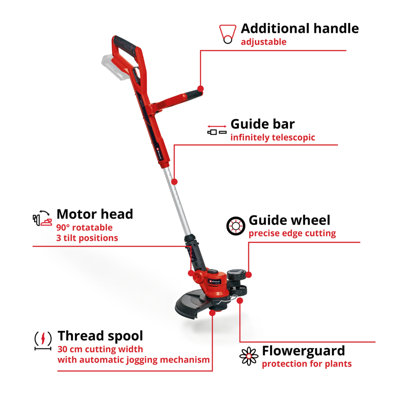 Einhell 30cm Power X-Change Cordless Strimmer 18V Grass Trimmer & Lawn ...