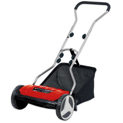 Einhell 38cm Manual Cylinder Lawnmower Silent Hand Mower 26L Grass Box ...