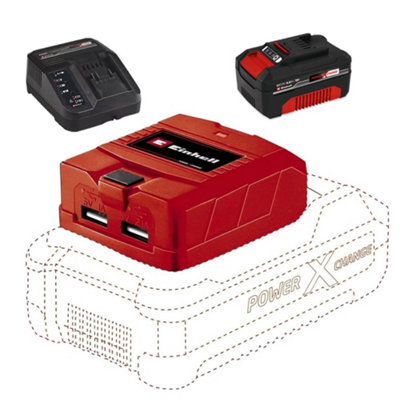 Einhell 45141202 USB Port Battery Charger 18v Power X-Change + 4ah ...