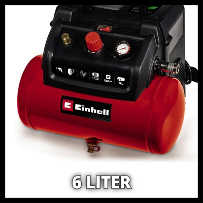 Einhell Air Compressor 8 Bar 6L Tank - Lightweight And Portable - TC-AC ...