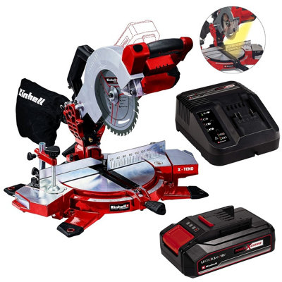 Einhell Cordless 18v Mitre Saw 210mm Power X-Change TE-MS 18/210 1x2 ...
