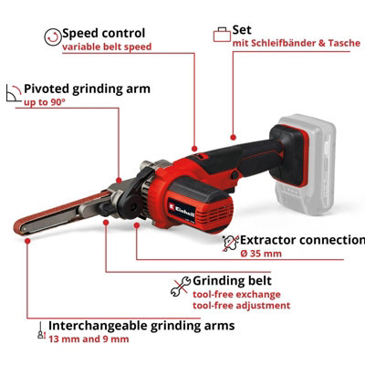 Einhell Cordless Belt File Sander 18V PXC Includes Belts And Einhell ...