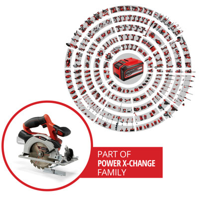 Einhell Cordless Circular Saw 150mm 18V Power X-Change LED Light Dust ...
