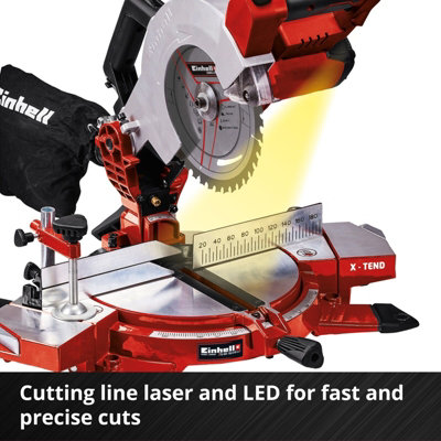 Einhell Cordless Compound Mitre Saw 210mm 18V Power X-Change 45 Degree ...
