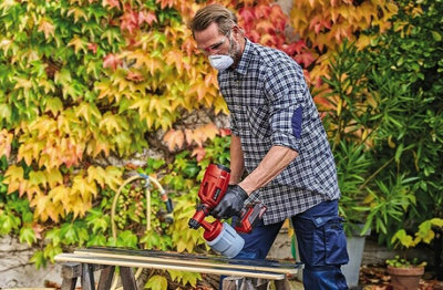 EINHELL CORDLESS PAINT SPRAYER GUN 18V POWER X-CHANGE FOR LACQUERS AND ...