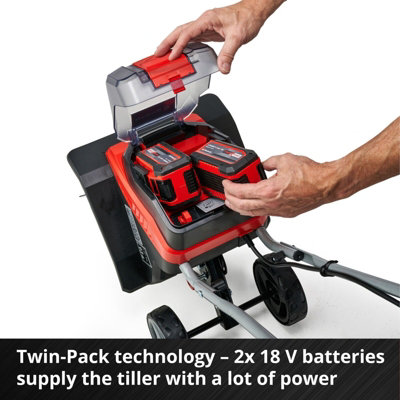 Einhell Cordless Twin 18v/36v Tiller Cultivator Rotavator + X2 4AH ...