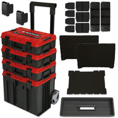 Einhell E-Case 4 PC Tower Rolling Mobile Tool Storage Box Trolley ...