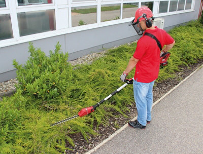 EINHELL HIGH REACH HEDGE TRIMMER 18V WITH HARNESS ADJUSTABLE HEIGHT ...