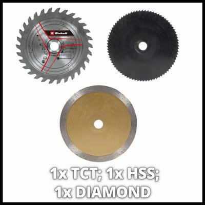 Einhell Mini Circular Saw 89mm Blade Width 3 Blades Included Powerful ...