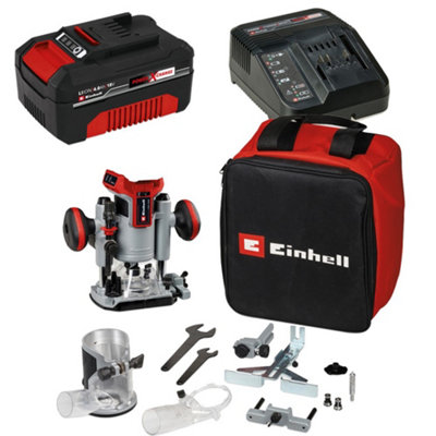 Einhell Power X-Change Cordless Router / Palm Router TP-RO 18 Set + 4AH Kit