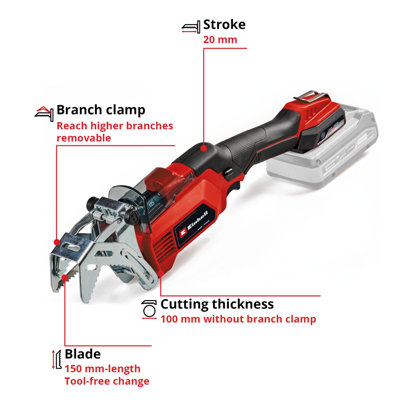 Einhell PXC Cordless Pruning Saw 10cm 18V Branch Cutter Power X-Change ...