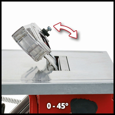Einhell Table Saw 200mm Blade Included Compact Design And 45 Degree Angle Adjustment With Chip