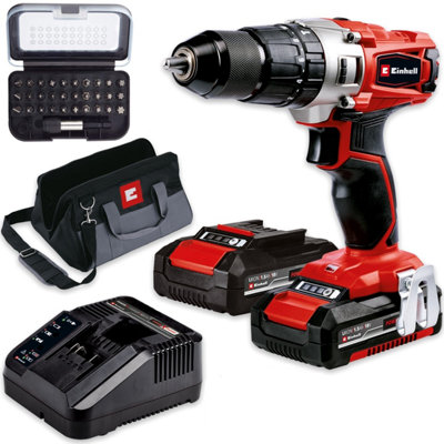 Einhell TE-CD Cordless Combi Drill PXC 18v Metal Chuck 2 x Batteries ...