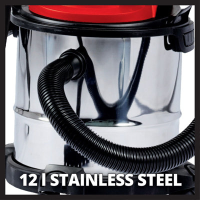 Einhell Wet And Dry Vacuum Cleaner 12L Stainless Steel 1250W With ...