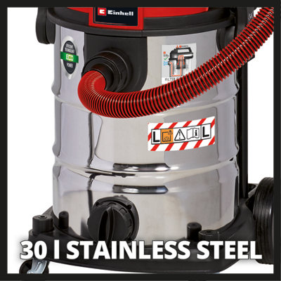 Einhell Wet And Dry Vacuum Cleaner 220mbar 30L Steel Tank 1500W With ...