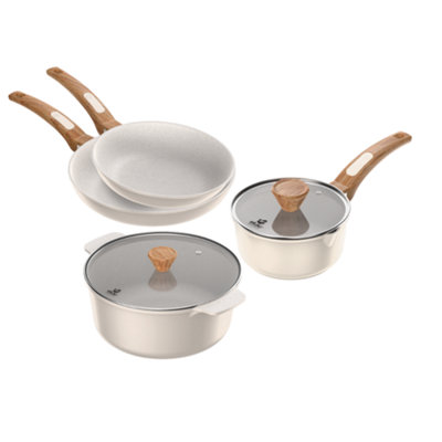 Ekau 4 Piece Cookware Set - Cast Aluminium Frying Pans, Sauce Pan and ...